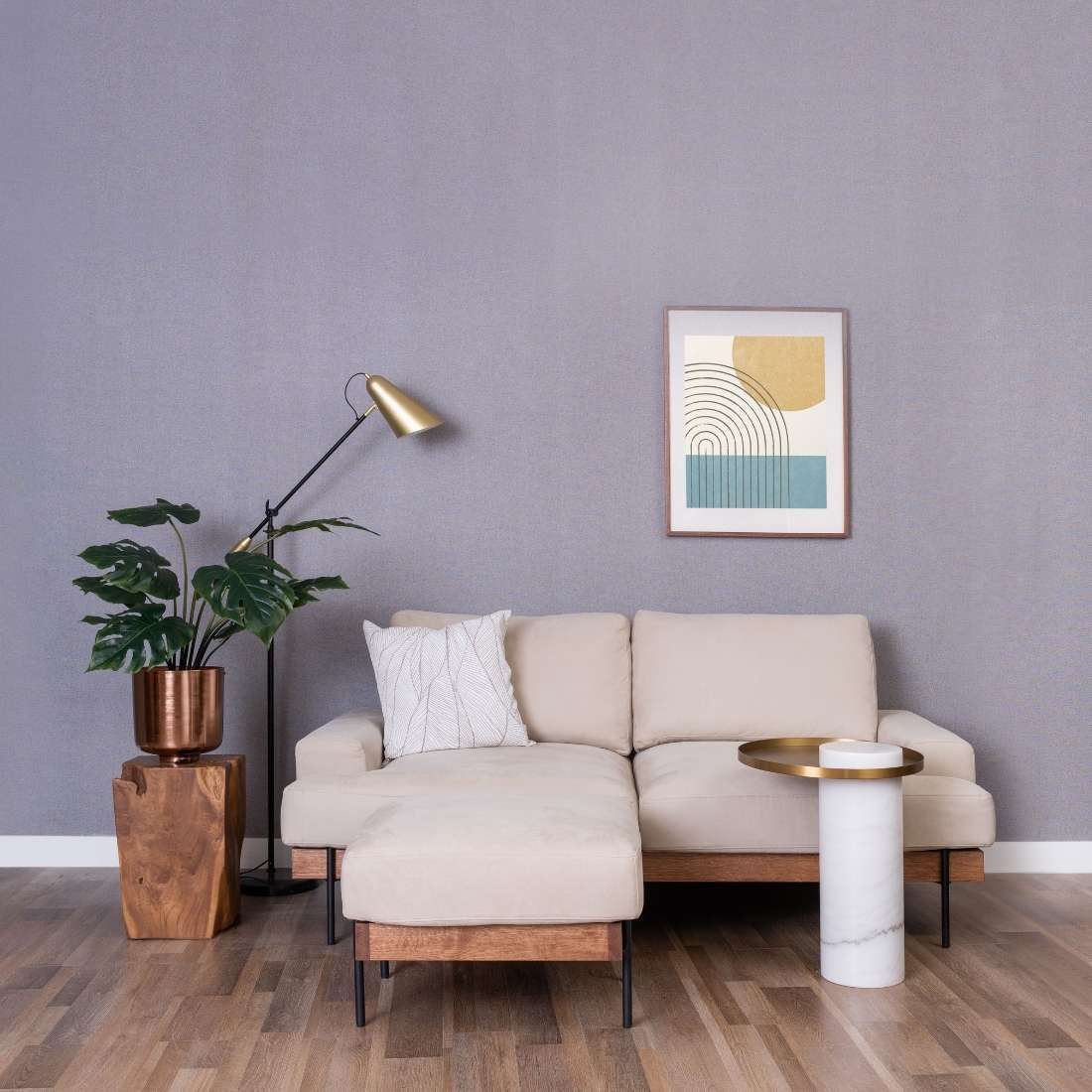 Willow STONE side table, White, ST08301