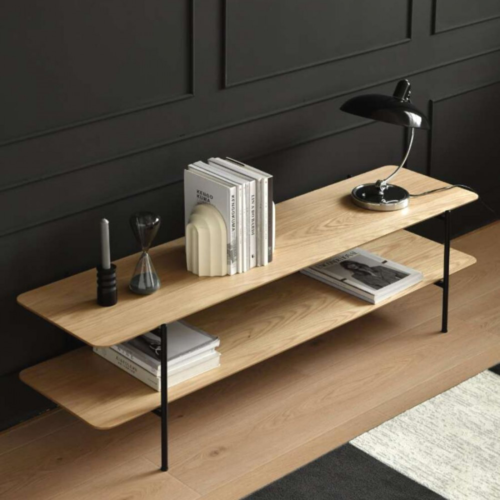 Two layer Metal Shelf, Oak, W150 S04902