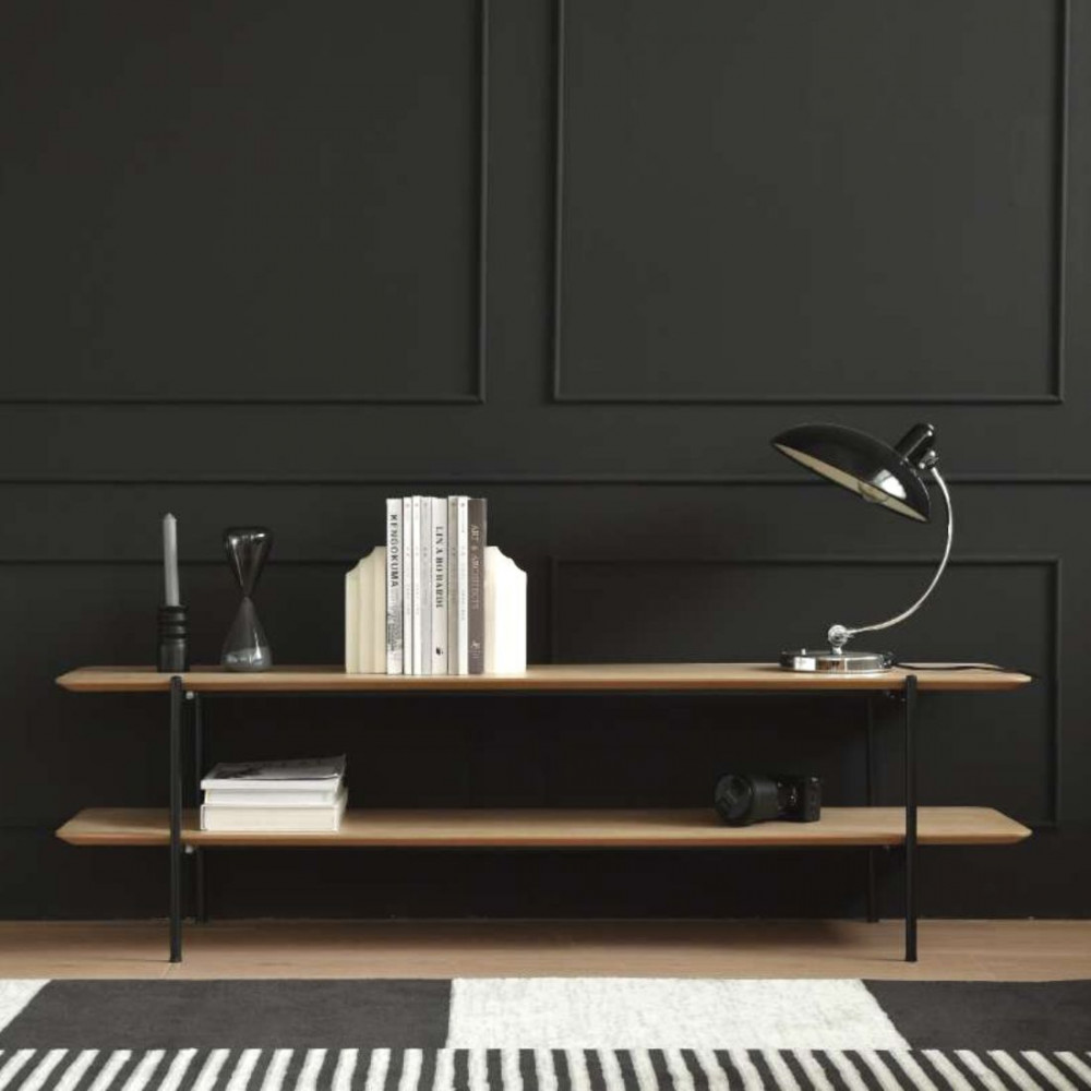 Two layer Metal Shelf, Oak, W150 S04902