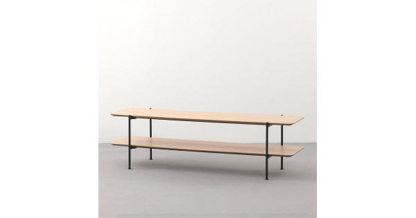 Two layer Metal Shelf, Oak, W150 S04902