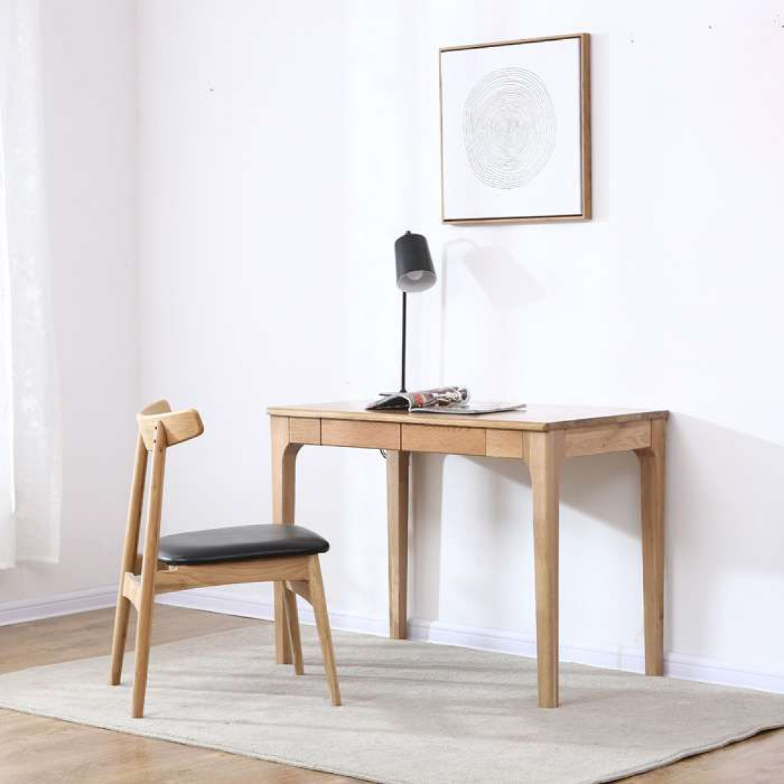 DANA Curved Work Desk L100-140, Walnut